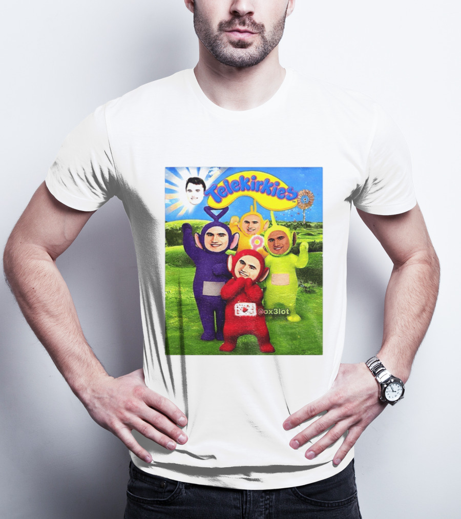 Charlie Kirk Telekirkies Meme Teletubbies Parody Face Swap T-Shirt