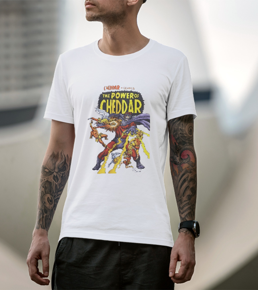 Cheddar Comics The Power Of Cheddar X Men Parody Superhero T-Shirt