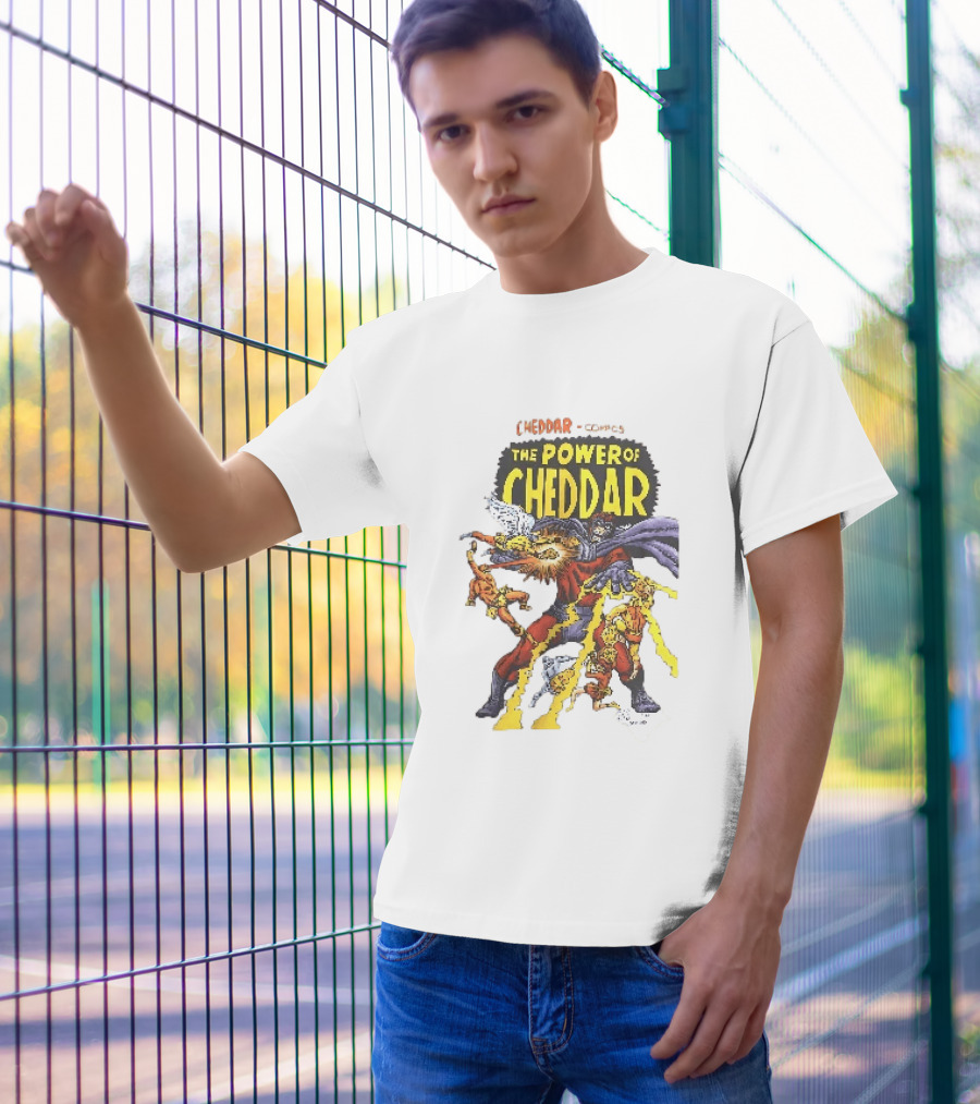 Cheddar Comics The Power Of Cheddar X Men Parody Superhero T-Shirt