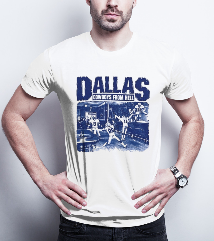 Dallas Cowboys From Hell Football Bar Scene T-Shirt
