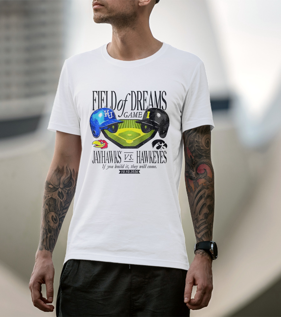 Field Of Dreams Game Kansas Jayhawks Vs Iowa Hawkeyes 10.10.2026 T-Shirt
