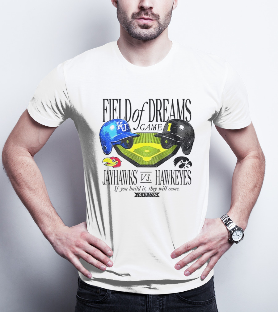 Field Of Dreams Game Kansas Jayhawks Vs Iowa Hawkeyes 10.10.2026 T-Shirt