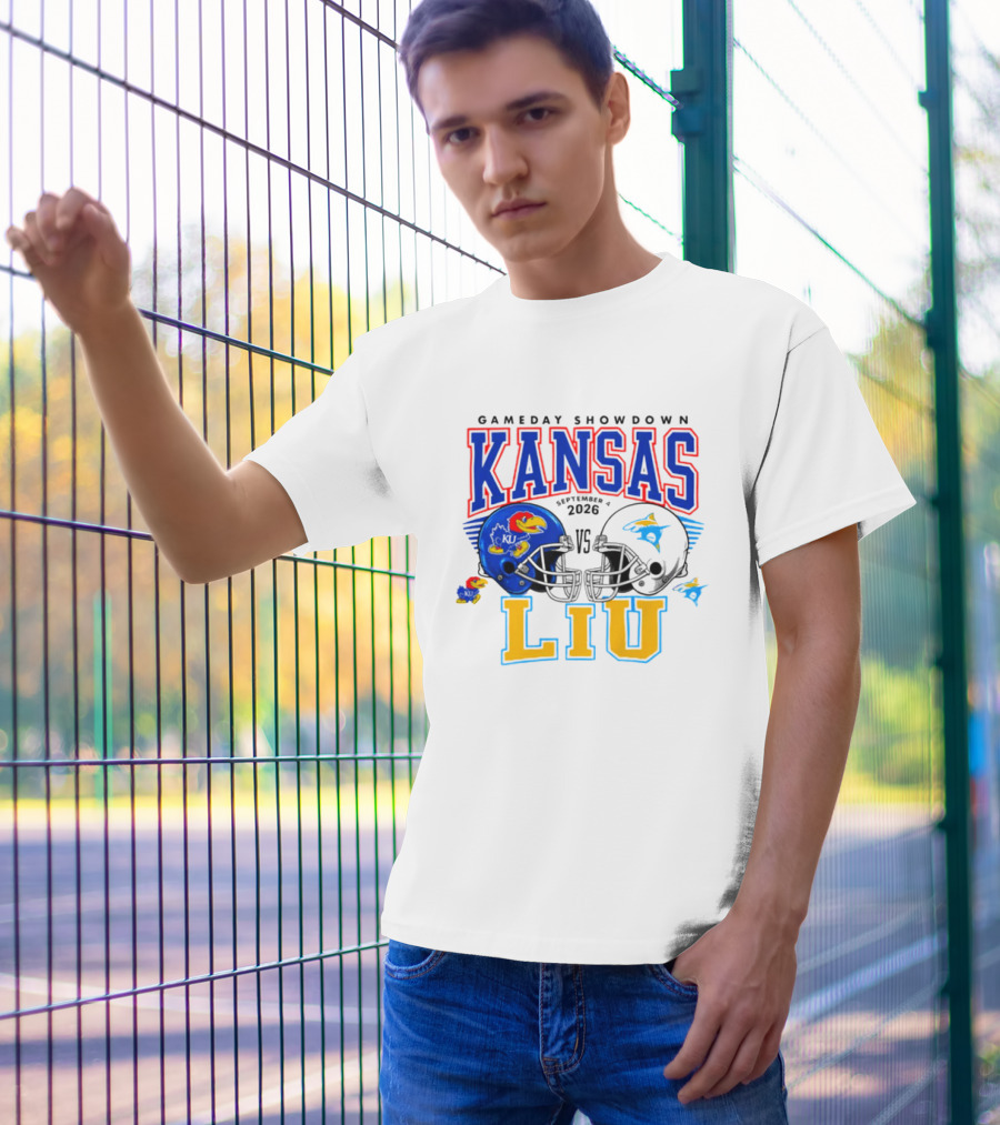 Kansas Vs LIU Gameday Showdown September 2026 T-Shirt