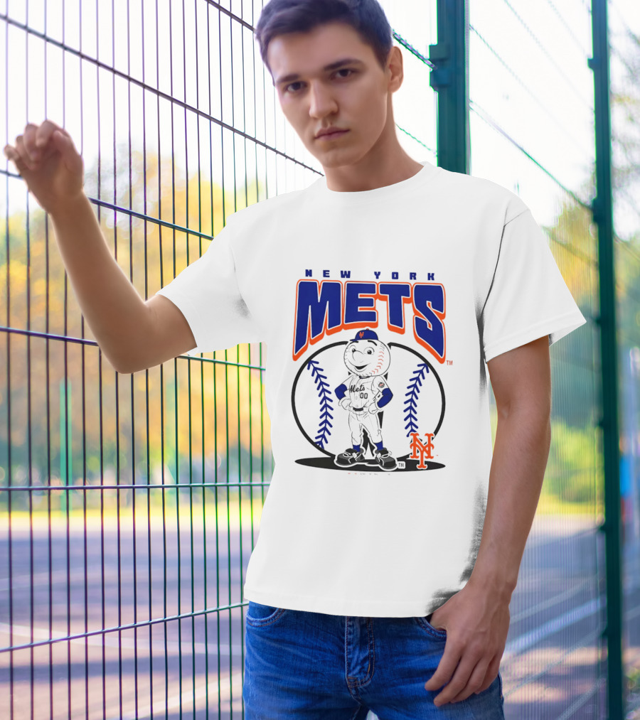 New York Mets Mr. Met Baseball 2026 Mania MLB Team Spirit T-Shirt