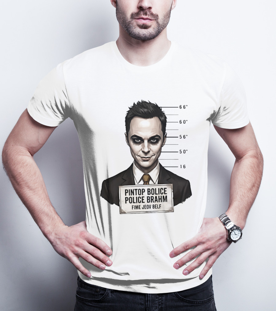 Sheldon Cooper Shot Parody Pintop Police Joker T-Shirt