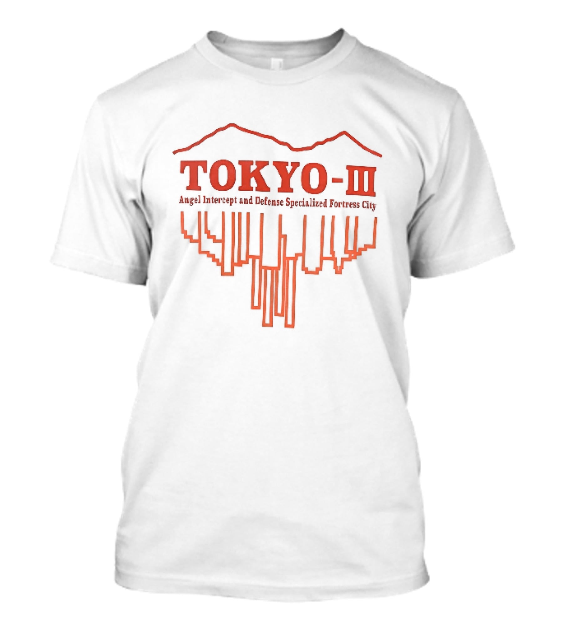 Tokyo Iii Angel Intercept Defense Specialized Fortress City Inverted Skyline T-Shirt