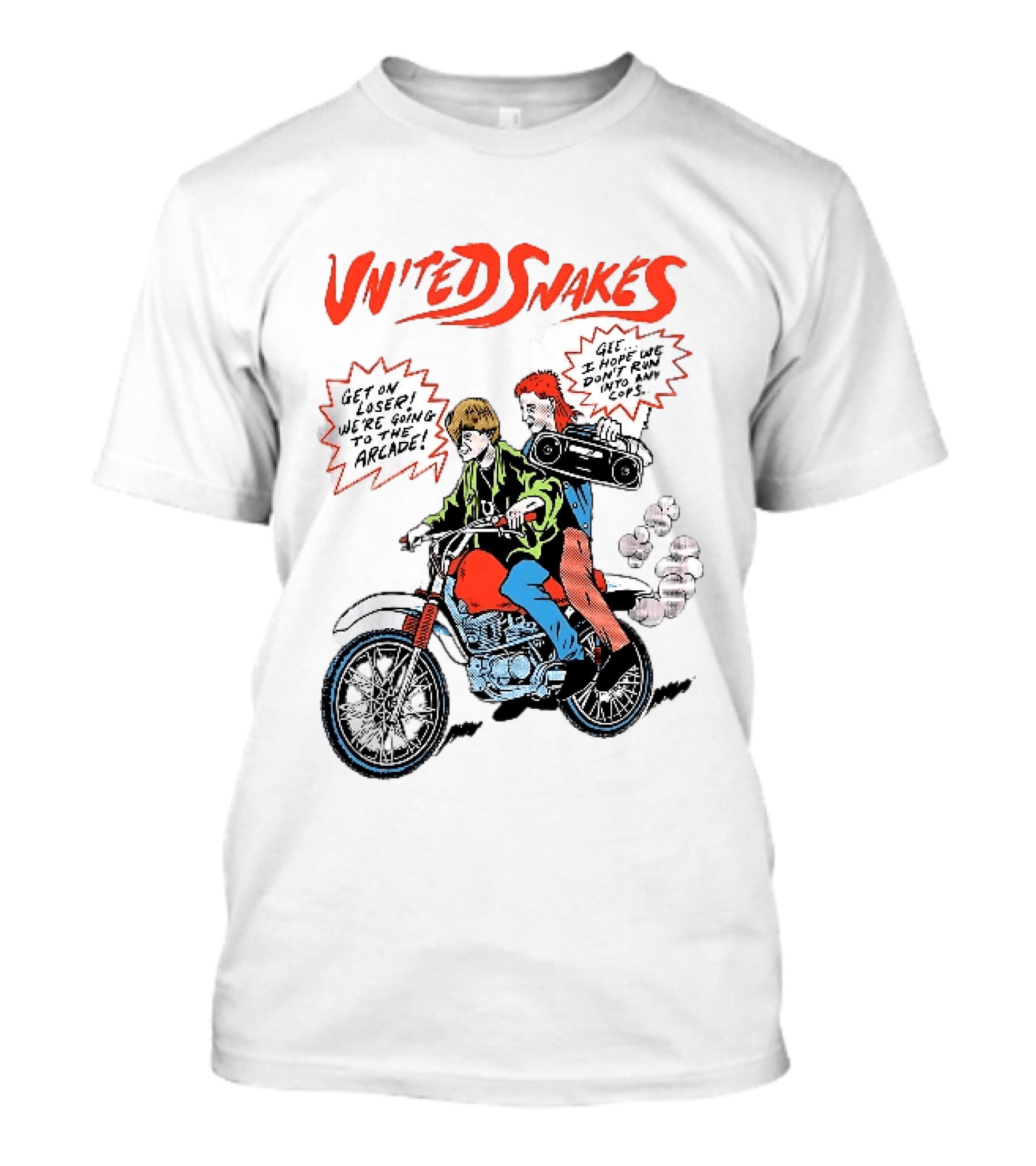 United Snakes Get On Loser We're Going To The Arcade Motorcycle Adventure T-Shirt