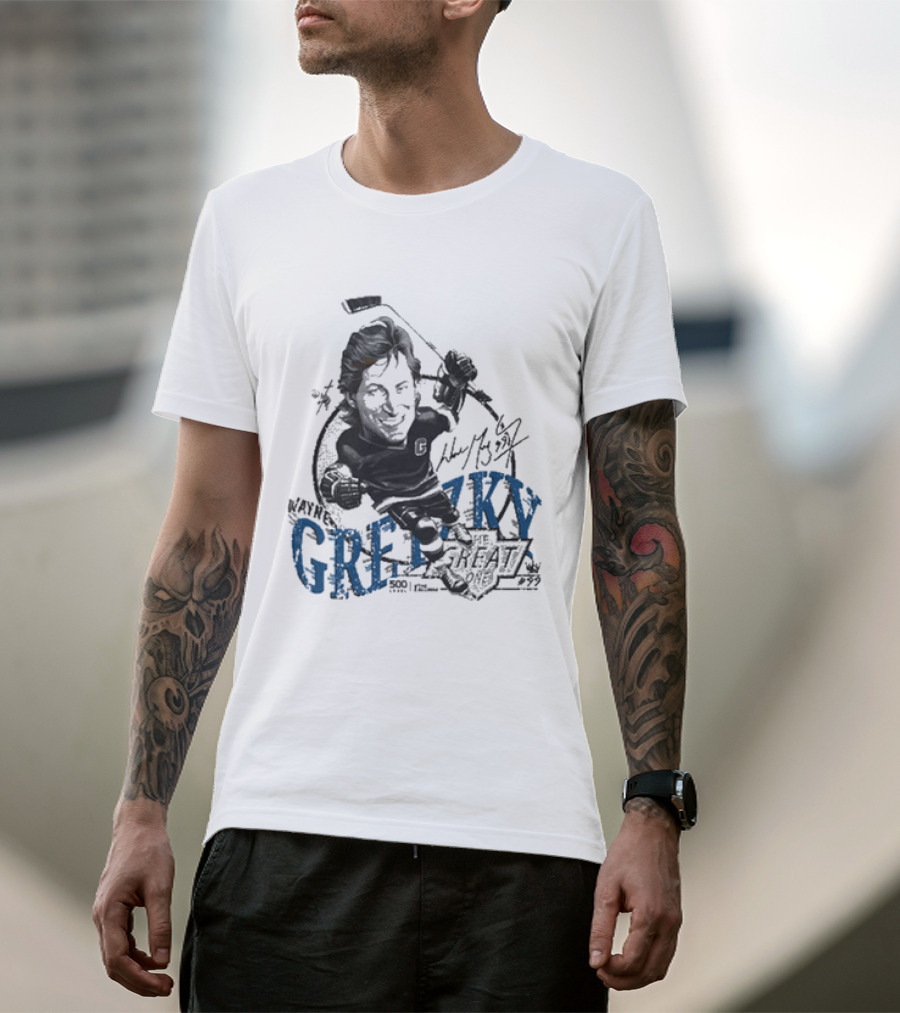 Wayne Gretzky Los Angeles Kings Bruce Stark Collection Wave 99 Hockey 1992 Edition T-Shirt