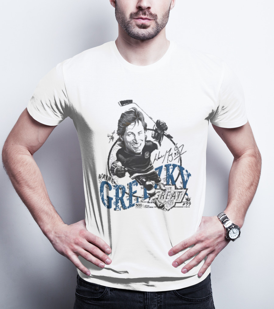 Wayne Gretzky Los Angeles Kings Bruce Stark Collection Wave 99 Hockey 1992 Edition T-Shirt