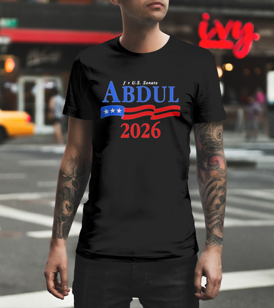 ABDUL 2026 US Senate Campaign Vintage Patriotic Stars And Stripes T-Shirt