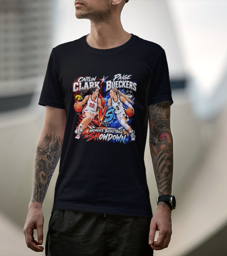 Caitlin Clark Paige Bueckers Basketball Showdown VS Rivalry T-Shirt