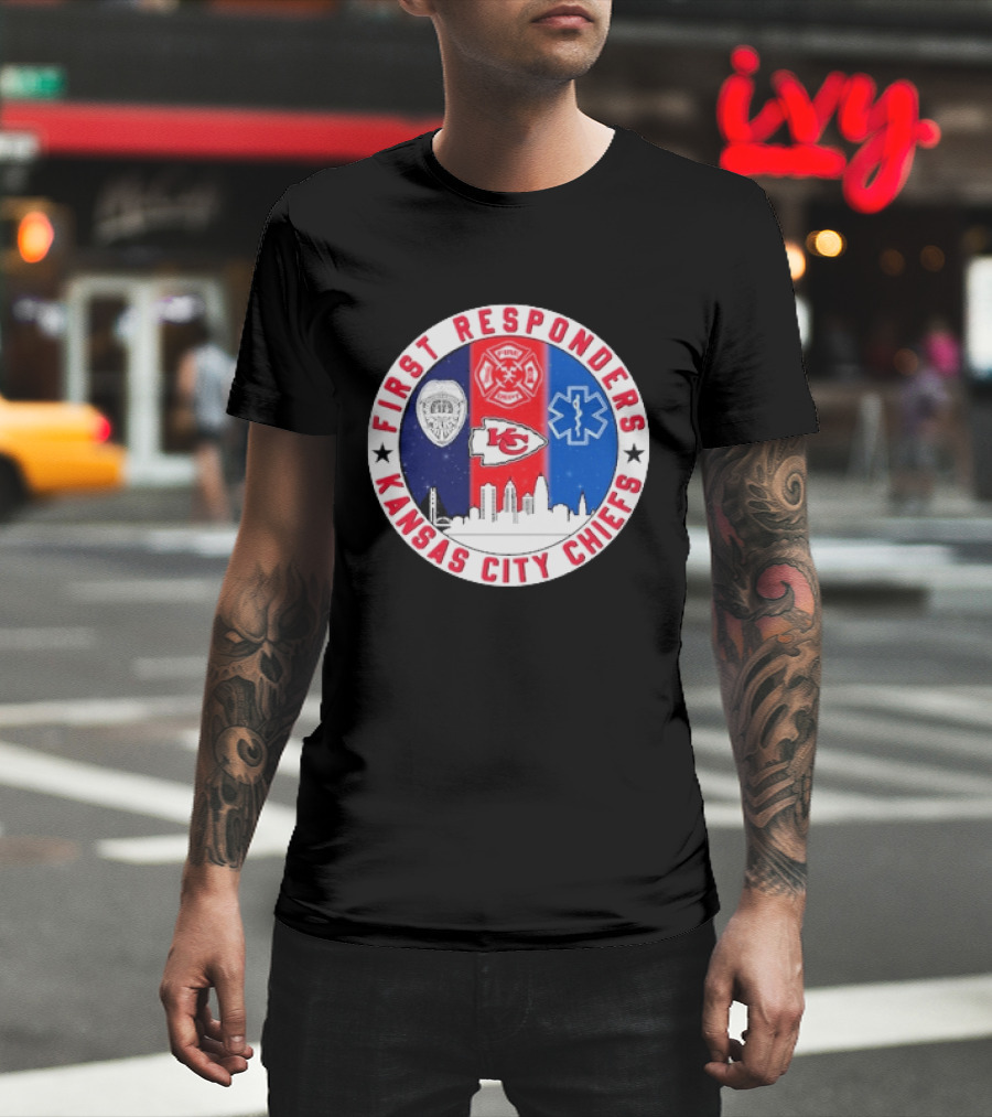 Kansas City Chiefs First Responders 9.11 Never Forget T-Shirt