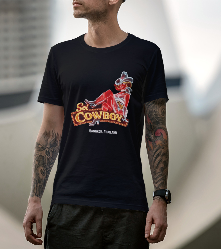 Soi Cowboy Bangkok Thailand Cowgirl Neon Sign T-Shirt