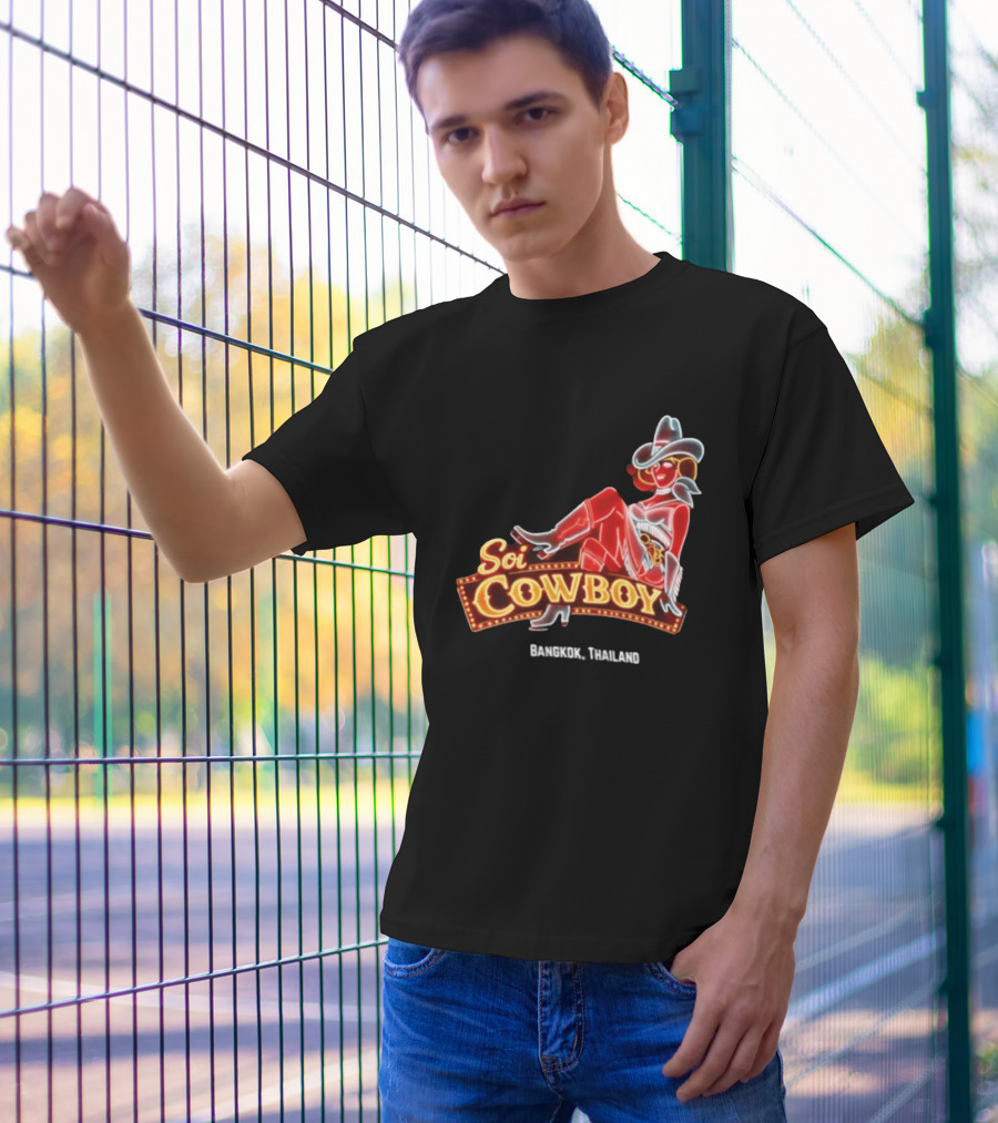 Soi Cowboy Bangkok Thailand Cowgirl Neon Sign T-Shirt