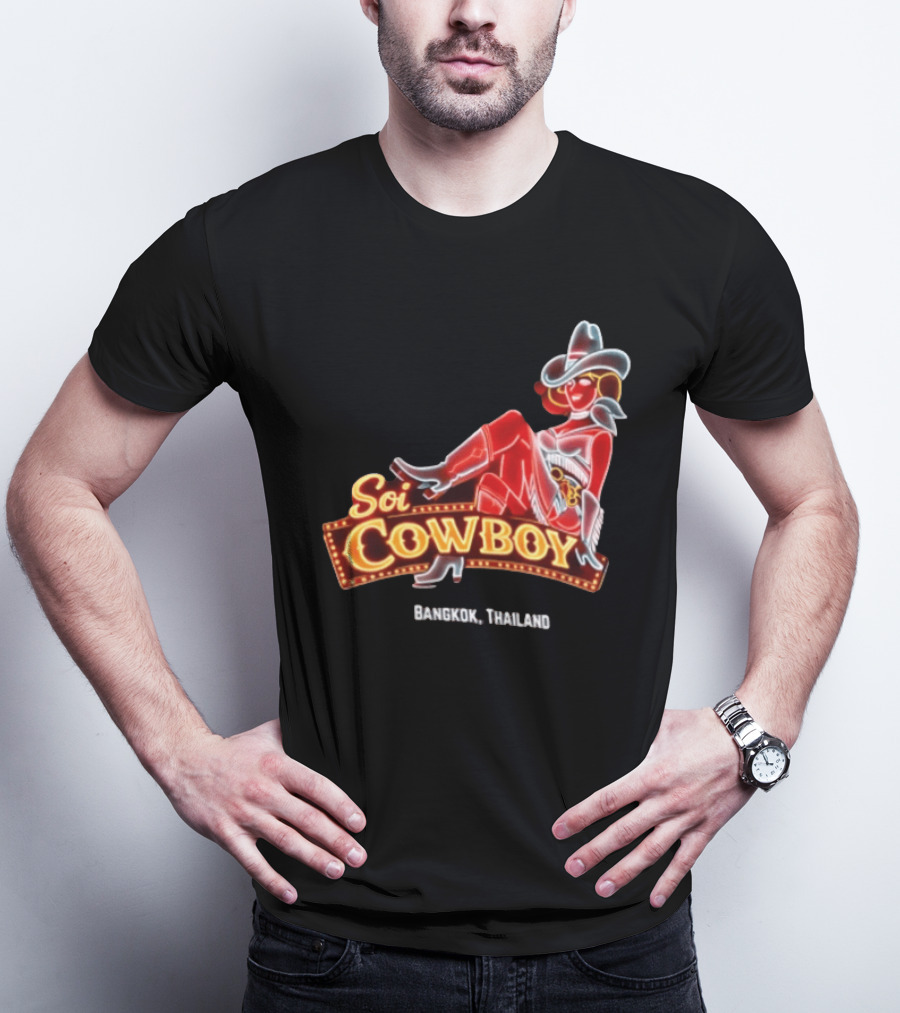 Soi Cowboy Bangkok Thailand Cowgirl Neon Sign T-Shirt