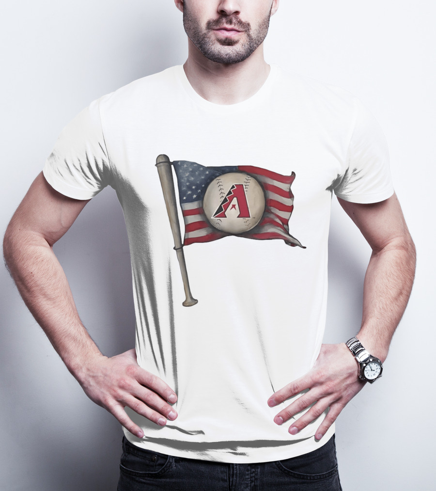 Arizona Diamondbacks American Flag Baseball Bat T-Shirt