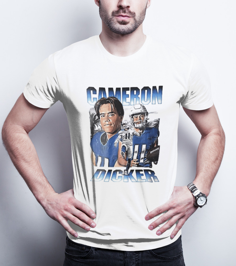 Cameron Dicker Football Palm Trees Player Portraits Kicking Bootleg T-Shirt