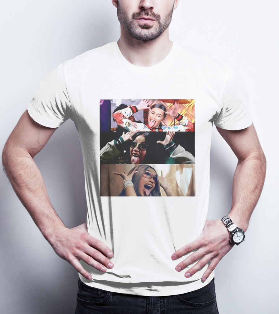 Cardi B Fun Iconic Expressions Collage T-Shirt