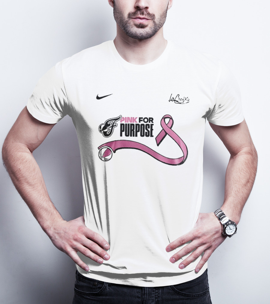Nike LaCroix Indiana Fever Pink Ribbon Pink For Purpose T-Shirt