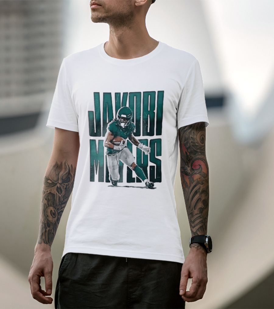 Jakobi Meyers Football Player Carrying Ball Distressed T-Shirt