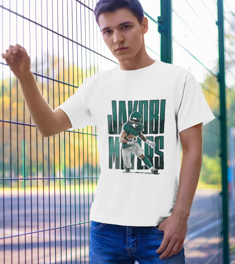 Jakobi Meyers Football Player Carrying Ball Distressed T-Shirt