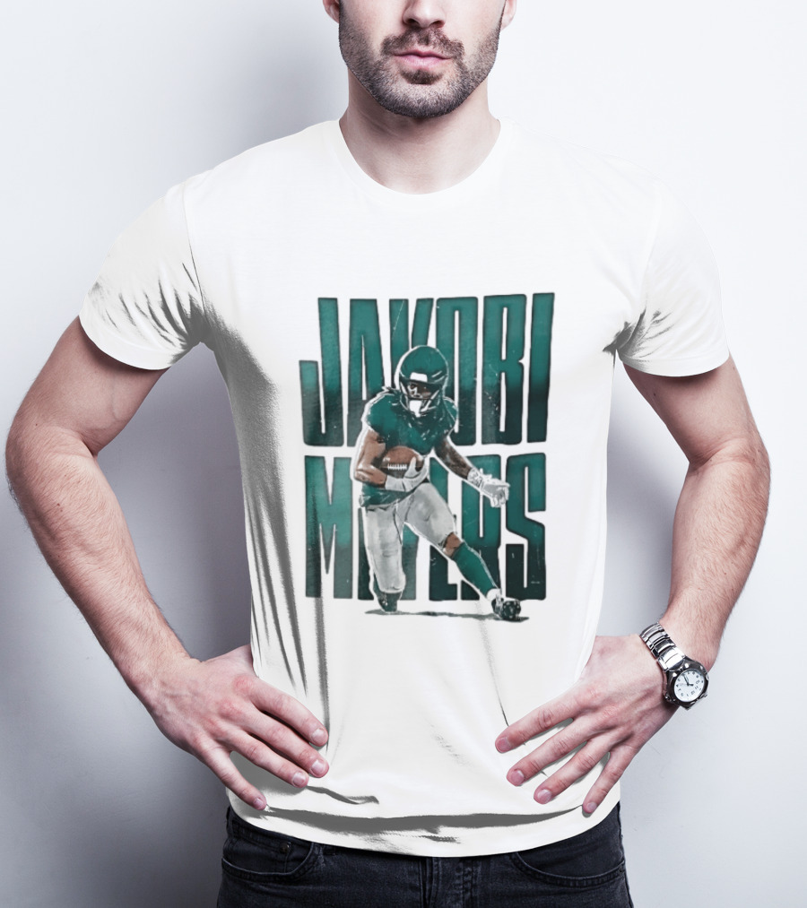 Jakobi Meyers Football Player Carrying Ball Distressed T-Shirt
