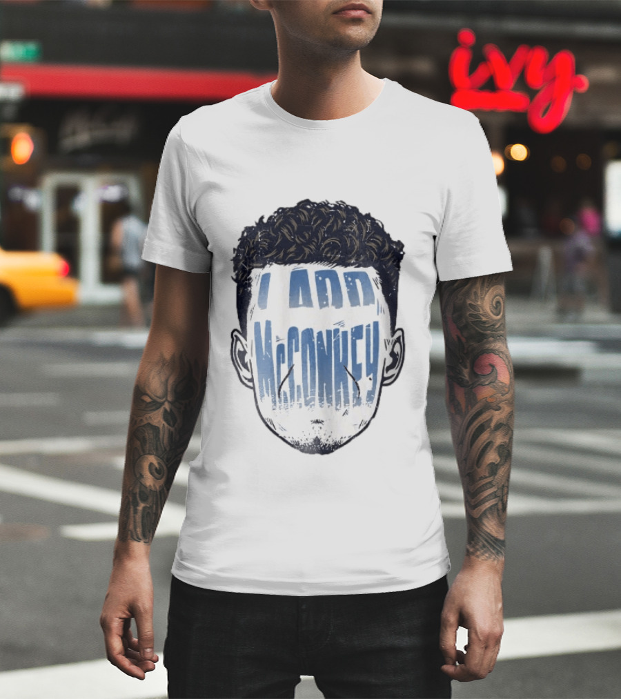 Ladd McConkey Curly Hair Face T-Shirt