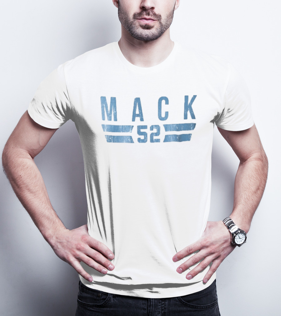 Mack 52 Distressed Blue Vintage Style Double Horizontal Stripes T-Shirt
