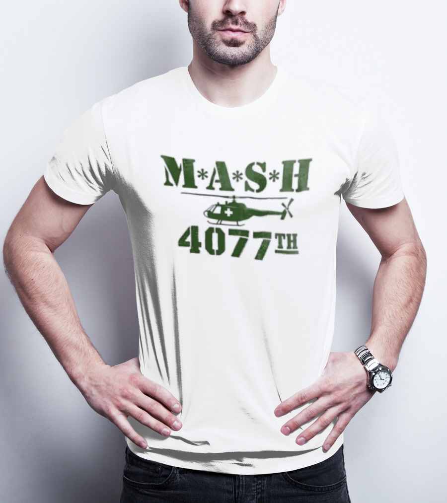 MASH 4077th Helicopter Classic TV Series Military T-Shirt