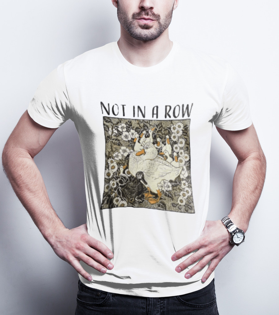 Not In A Row Ducks Floral Pattern Botanical T-Shirt