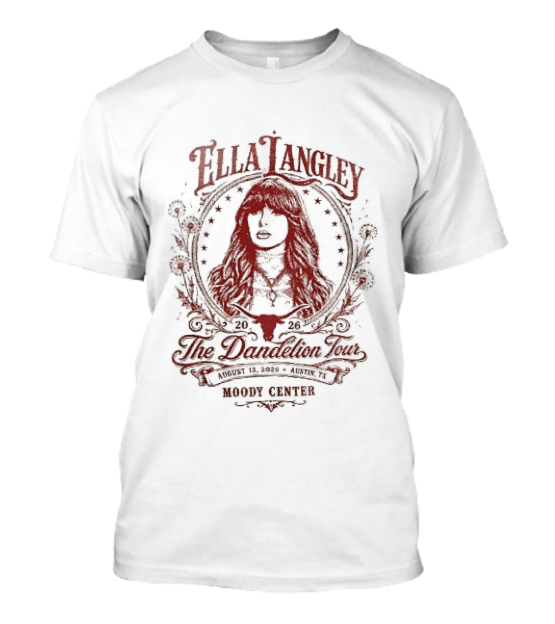 Ella Langley The Dandelion Tour August 13 2026 Austin Tx Moody Center T-Shirt