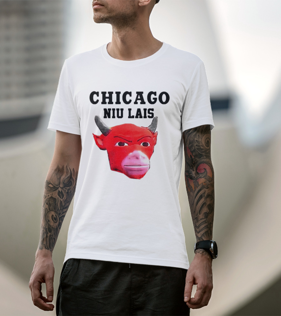 Chicago Bulls Niu Lais Red Bull Head T-Shirt