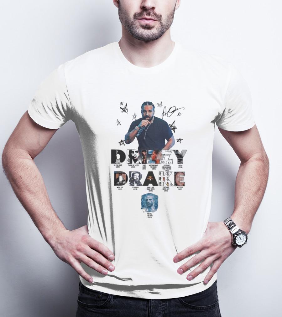 Drake Drizzy Album Titles Collage Hip Hop Artist Montage T-Shirt