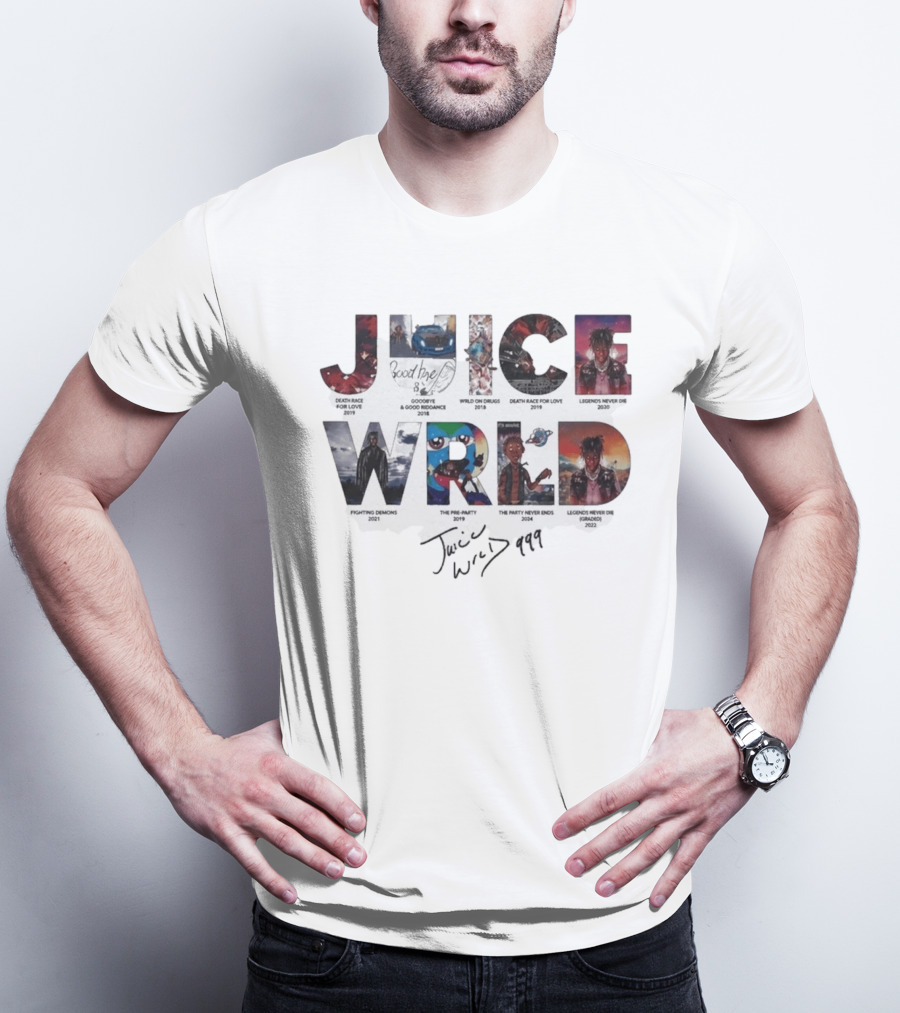 Juice WRLD 999 Death Race For Love Goodbye And Good Riddance Legends Never Die Fighting Demons The Party Never Ends Wild On Drugs T-Shirt