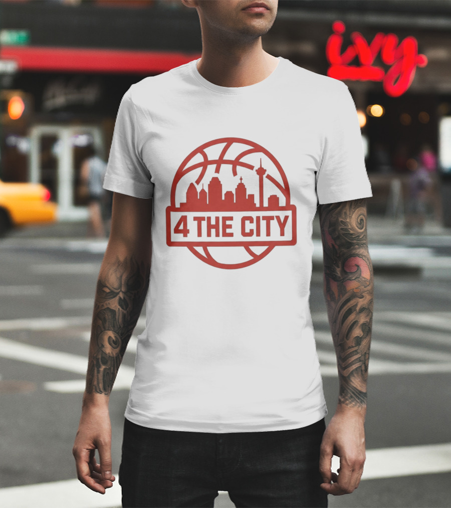 Kingston Flemings Basketball City Skyline 4 The City T-Shirt