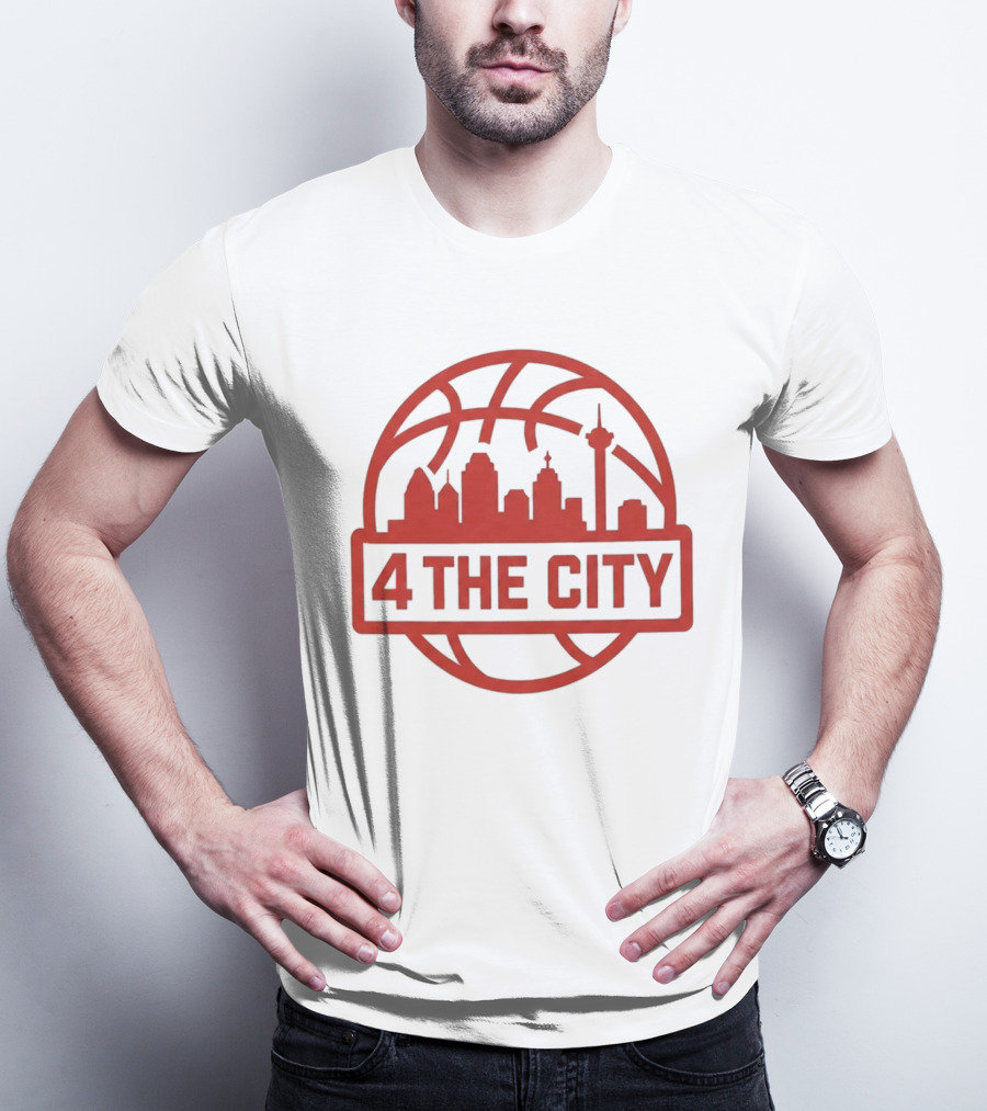 Kingston Flemings Basketball City Skyline 4 The City T-Shirt