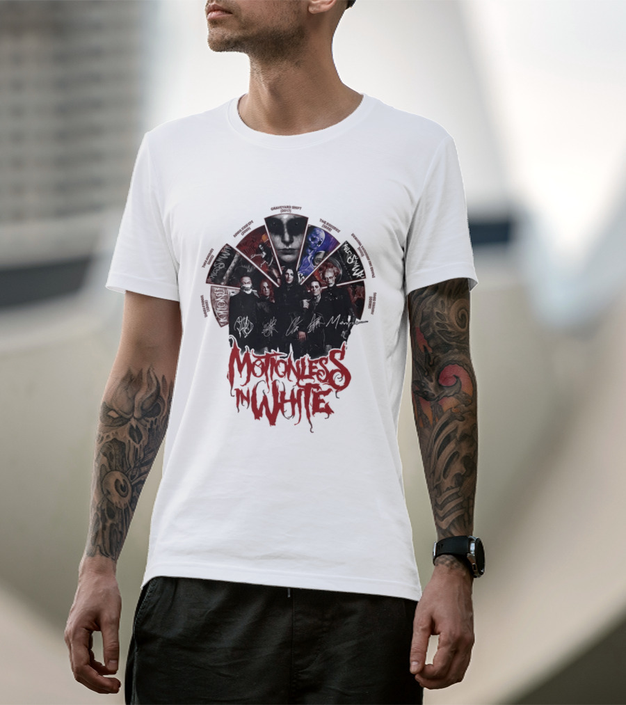 Motionless In White Band Album Art Collage Wheel T-Shirt