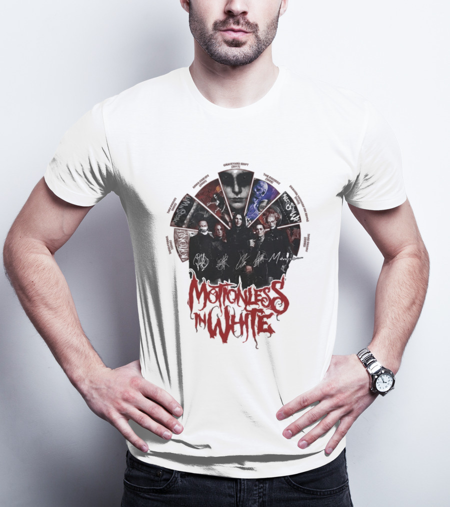Motionless In White Band Album Art Collage Wheel T-Shirt