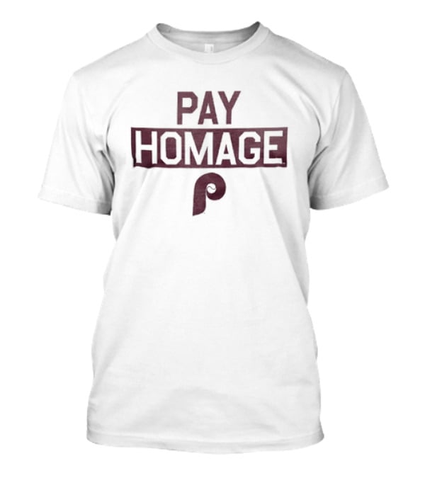 Philadelphia Phillies Pay Homage Maroon Wood Grain T-Shirt