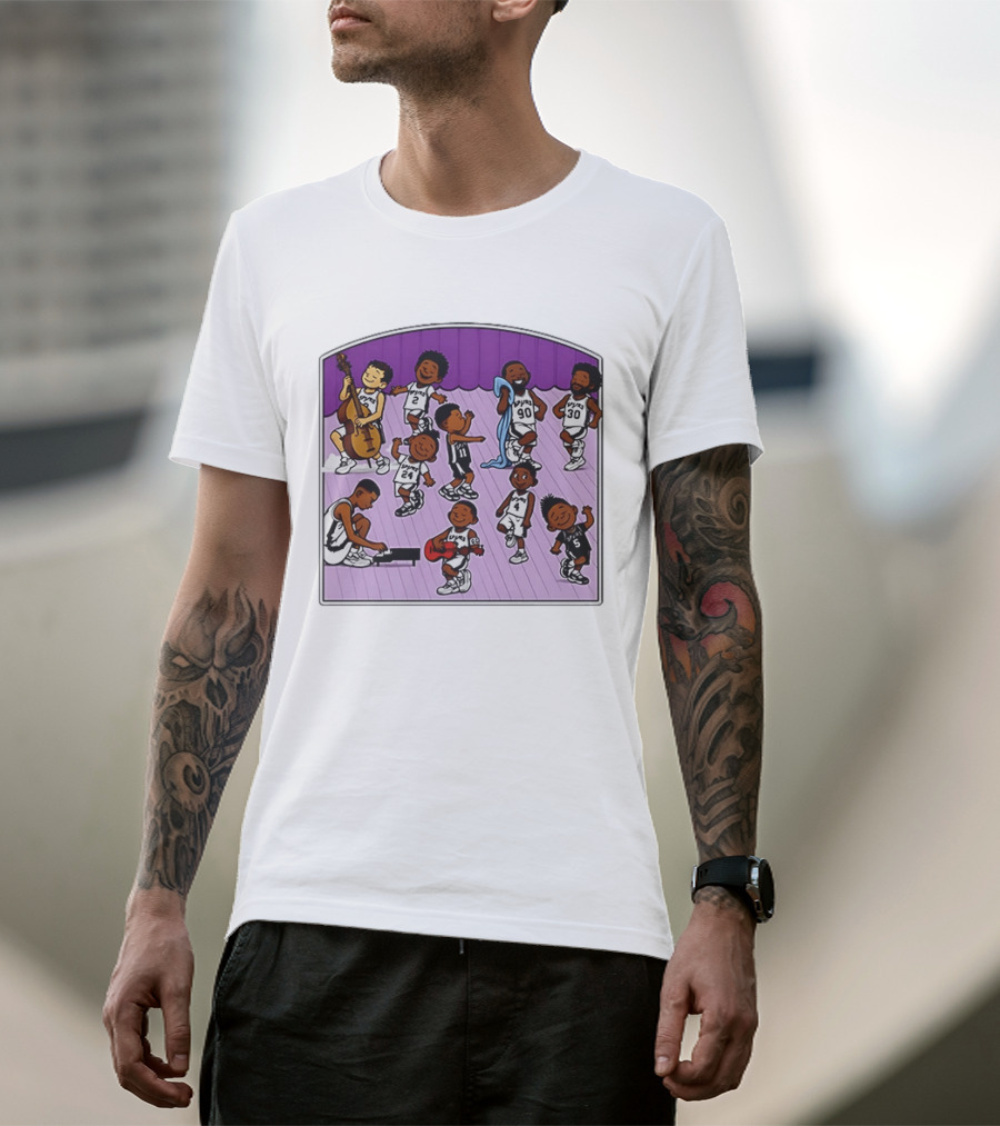 San Antonio Spurs Cartoon Players Music Band Comedy T-Shirt