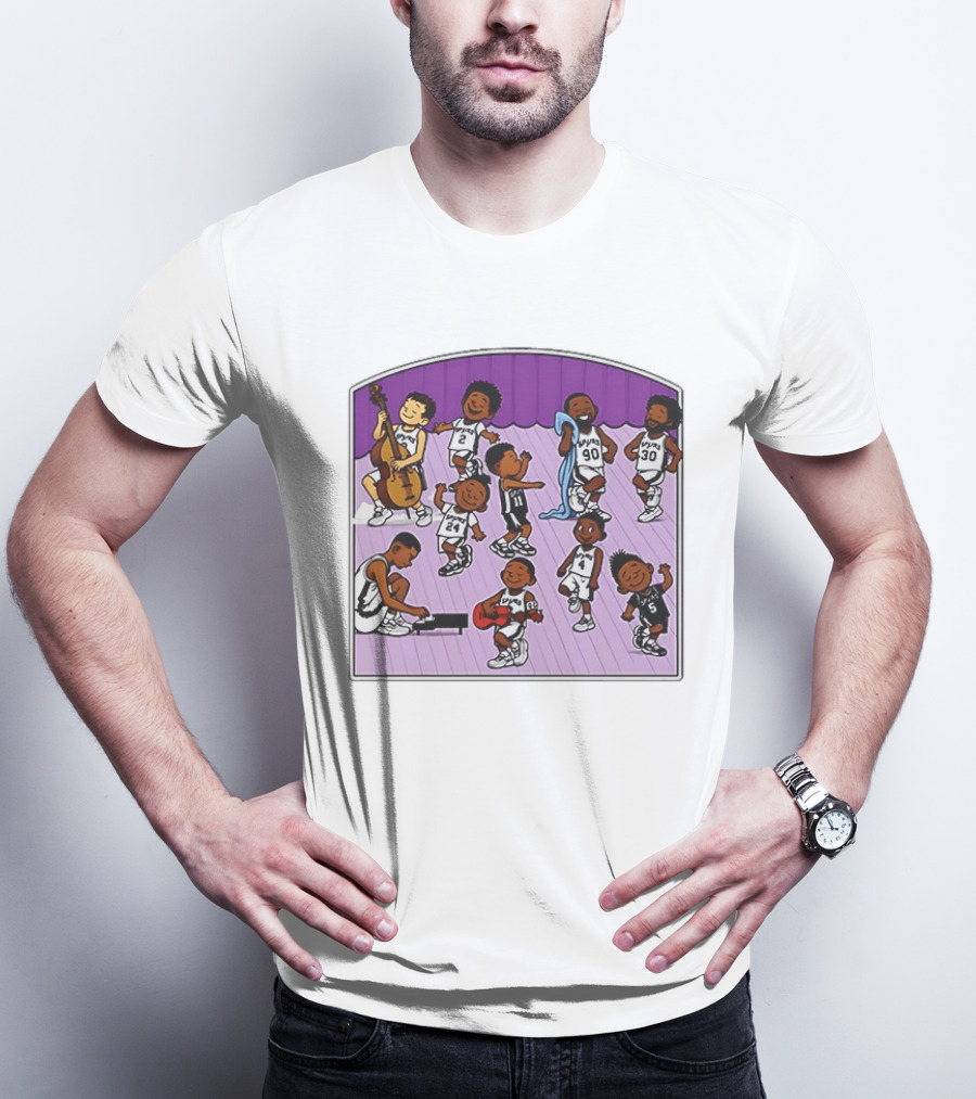 San Antonio Spurs Cartoon Players Music Band Comedy T-Shirt