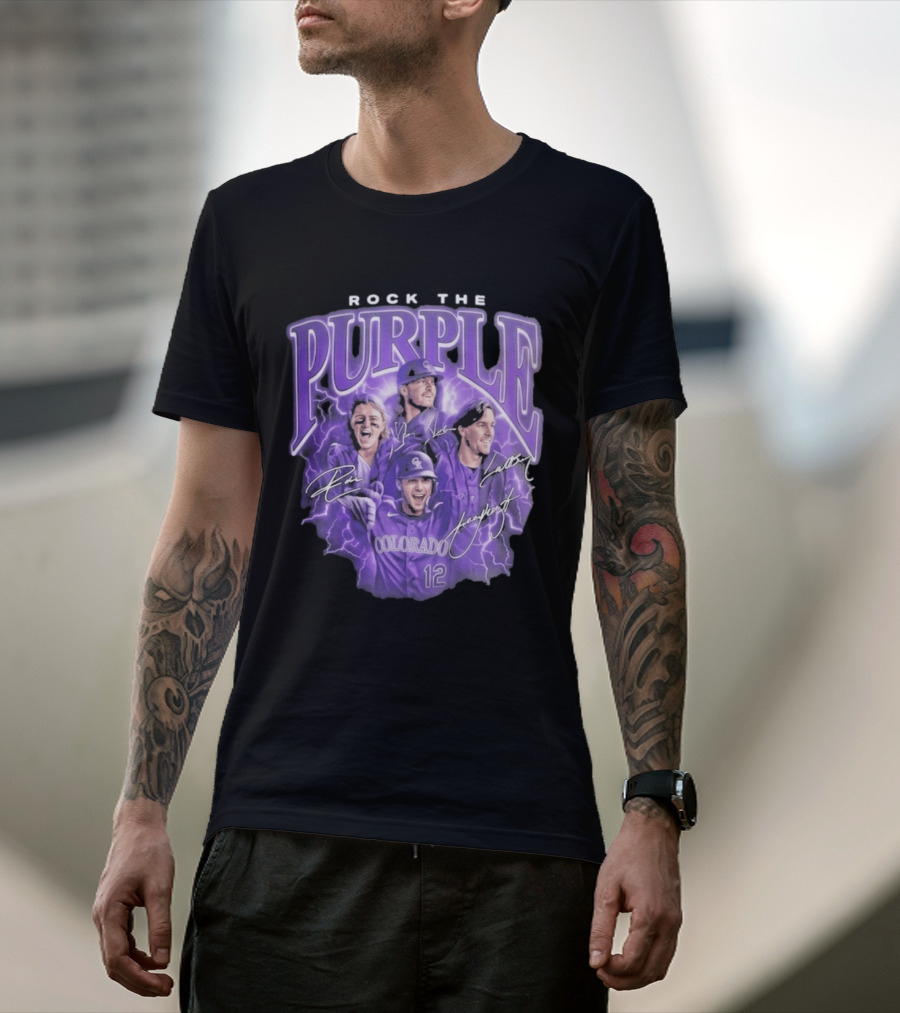 Colorado Rockies Rock The Purple 2026 Team Signatures T-Shirt