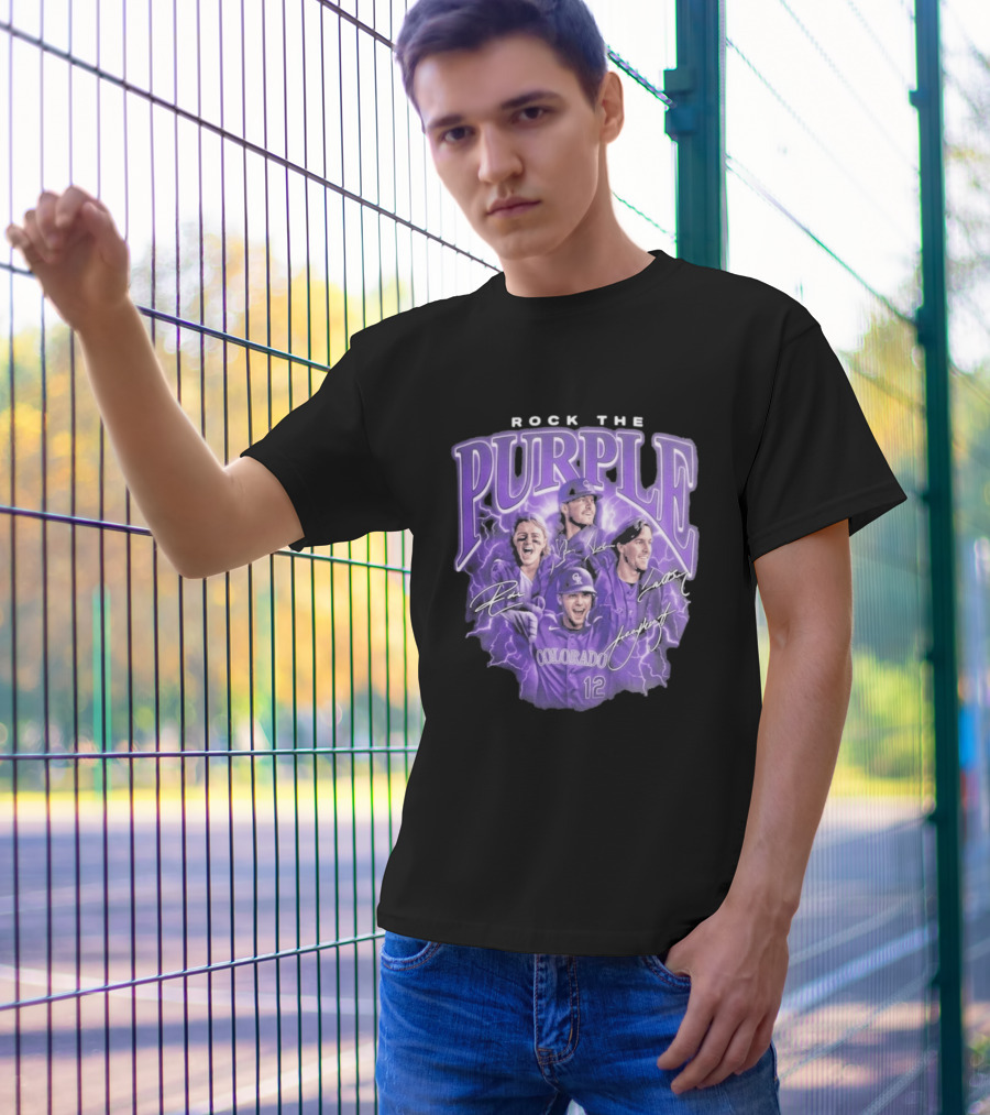Colorado Rockies Rock The Purple 2026 Team Signatures T-Shirt