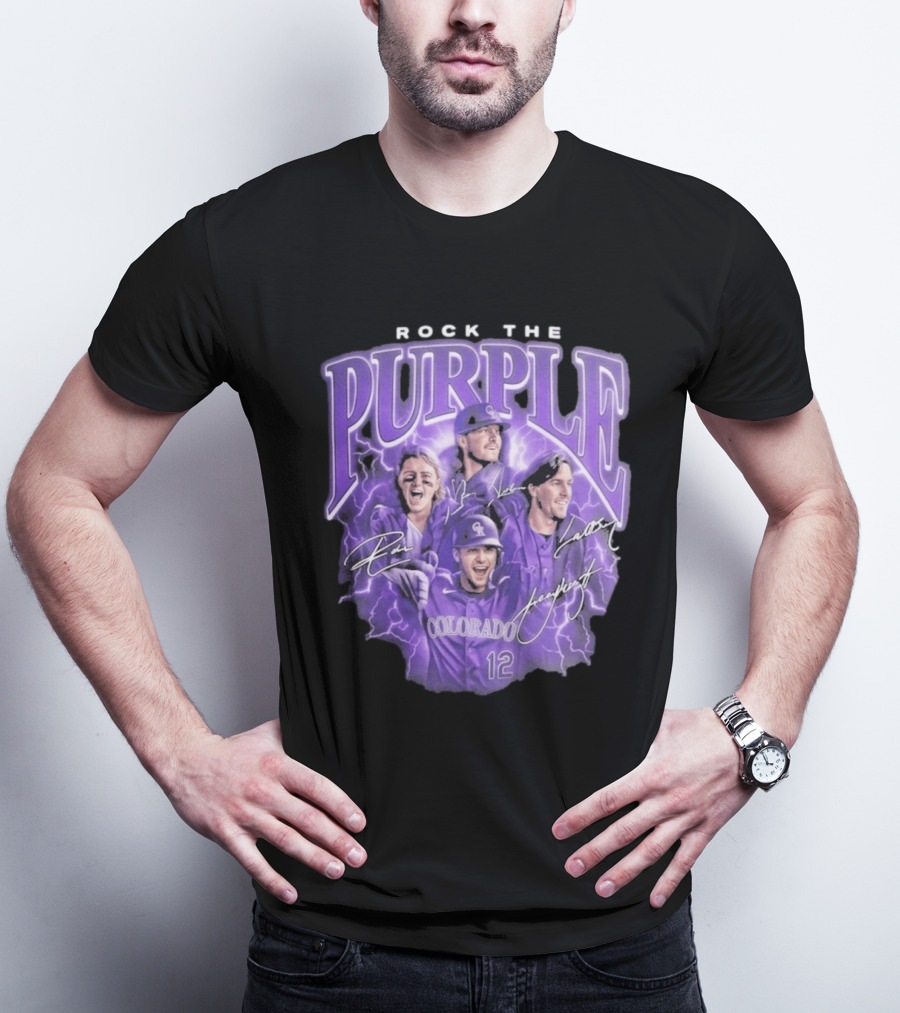 Colorado Rockies Rock The Purple 2026 Team Signatures T-Shirt