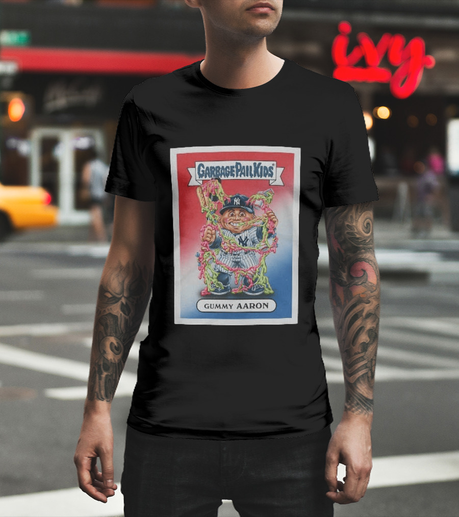 Garbage Pail Kids New York Yankees Gummy Aaron MLB Collaboration T-Shirt