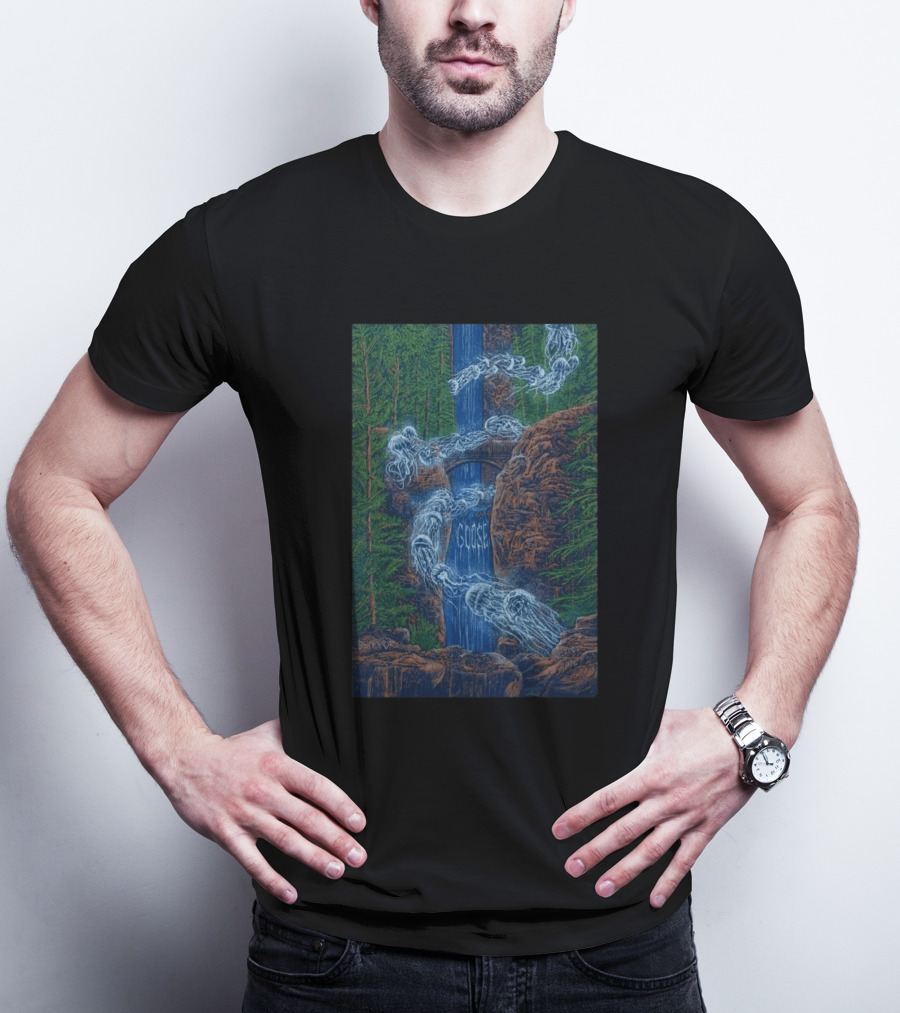 Goose Summer Tour 2026 Hayden Homes Amphitheater Bend August 21 22 Waterfall Forest Scene T-Shirt
