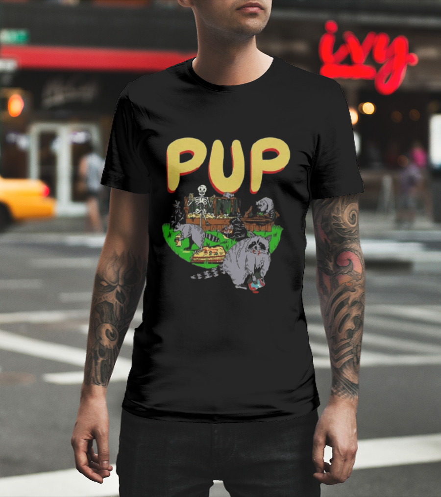 Pup The Band Racoon 2026 Tour Toronto ON Canada Pop Up Festive Skeleton Party T-Shirt