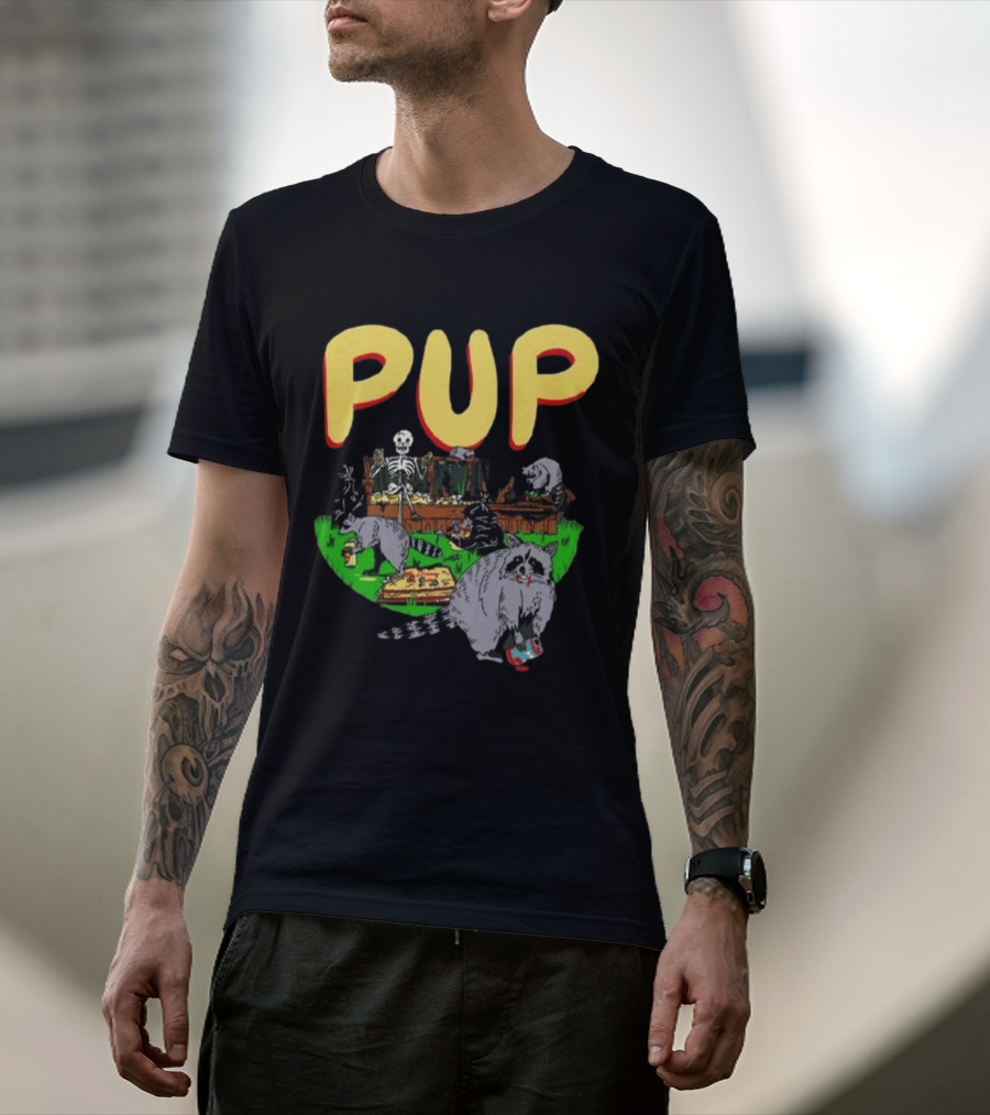 Pup The Band Racoon 2026 Tour Toronto ON Canada Pop Up Festive Skeleton Party T-Shirt
