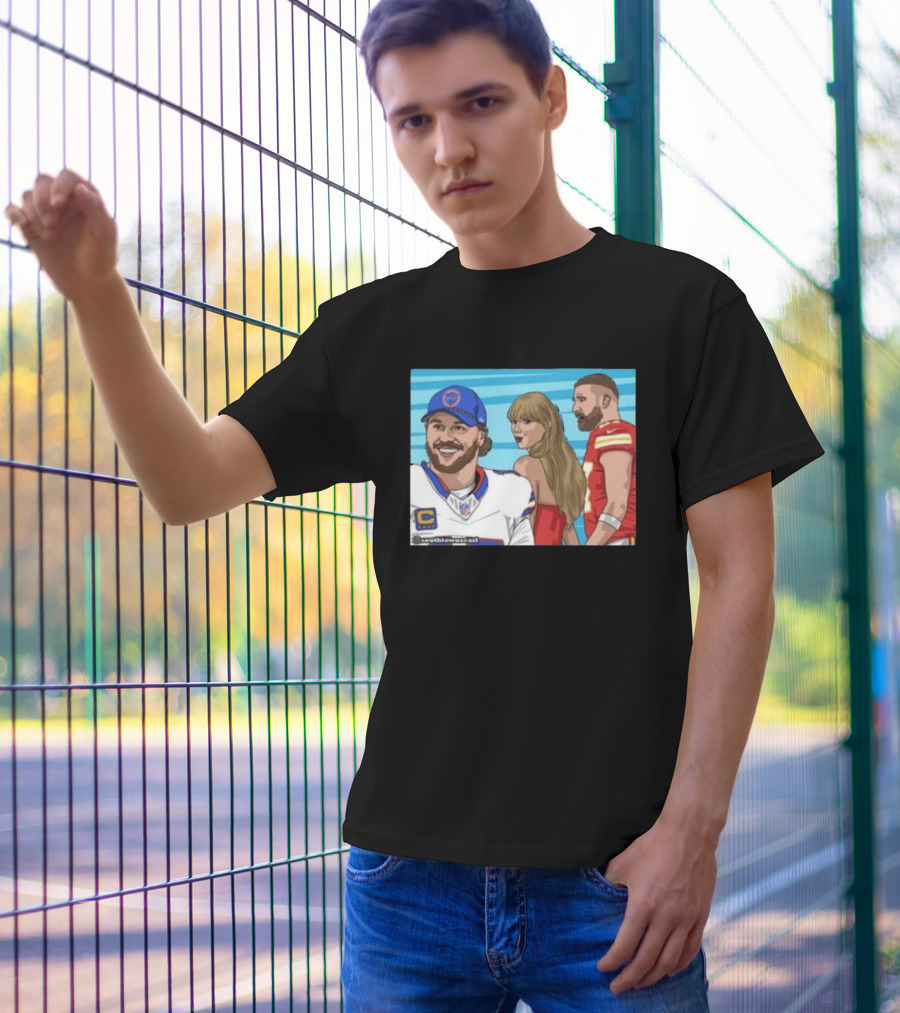 Josh Allen And Taylor With Kelce Stu McCallister सेटअप T-Shirt