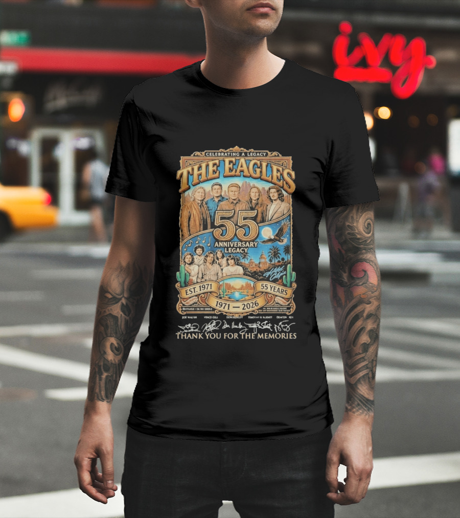 Celebrating A Legacy The Eagles 55 Anniversary 1971 2026 Thank You For The Memories T-Shirt